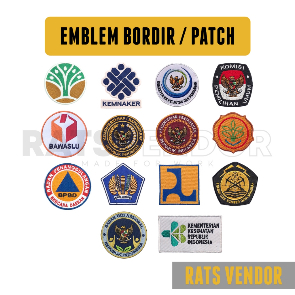Jual Emblem Bordir Patch Instansi Negara – ESDM, Pekerjaan Umum ...