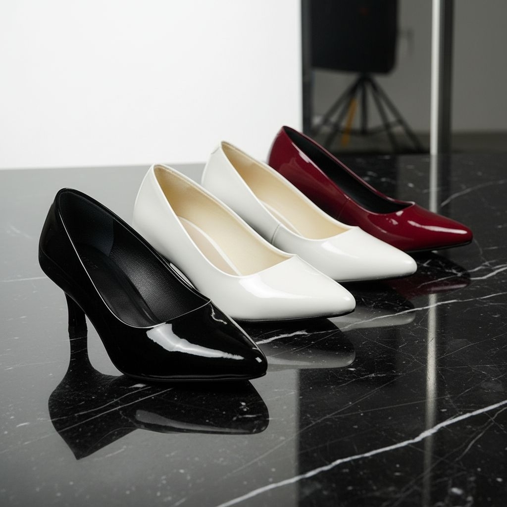 Jual Sepatu Kerja Wanita Hak pendek 5cm-Heels Glossy Elegan Nyaman ...