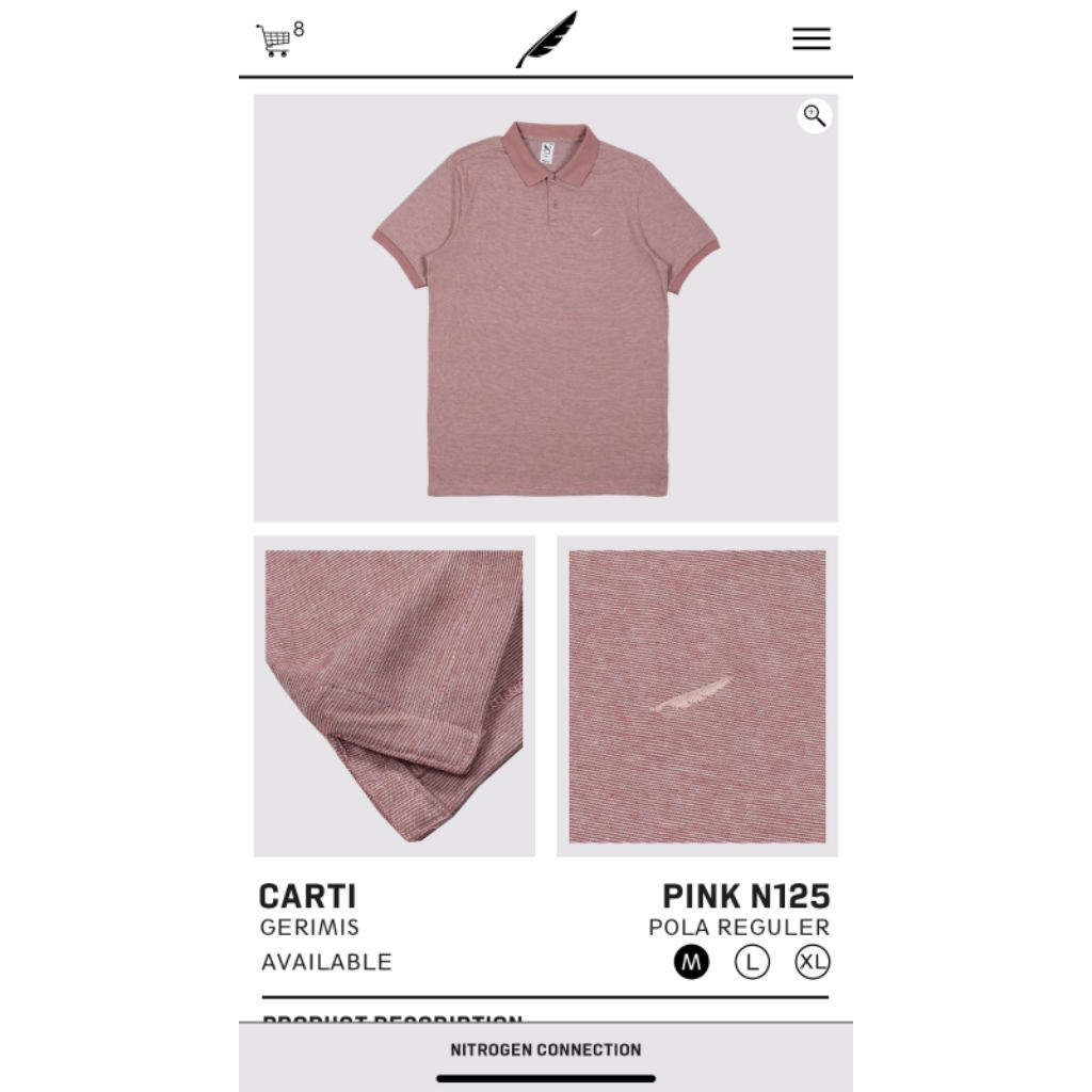 Jual NTRGN - KAOS KERAH GERIMIS PINK NITROGEN CARTI HIGH QUALITY BEST ...