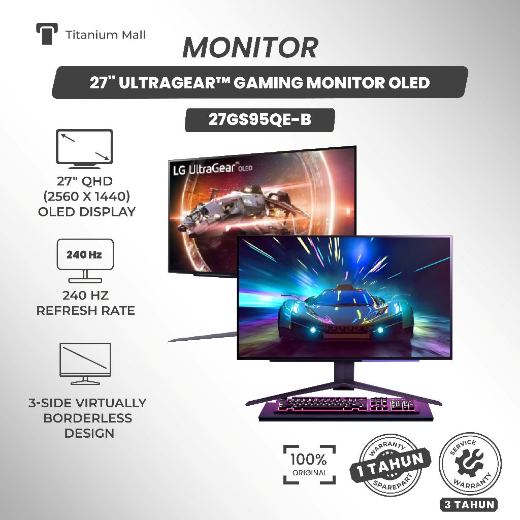Jual Monitor LG Ultra Gear 27GS95QE‑B OLED Gaming Monitor 27, HDR400 ...