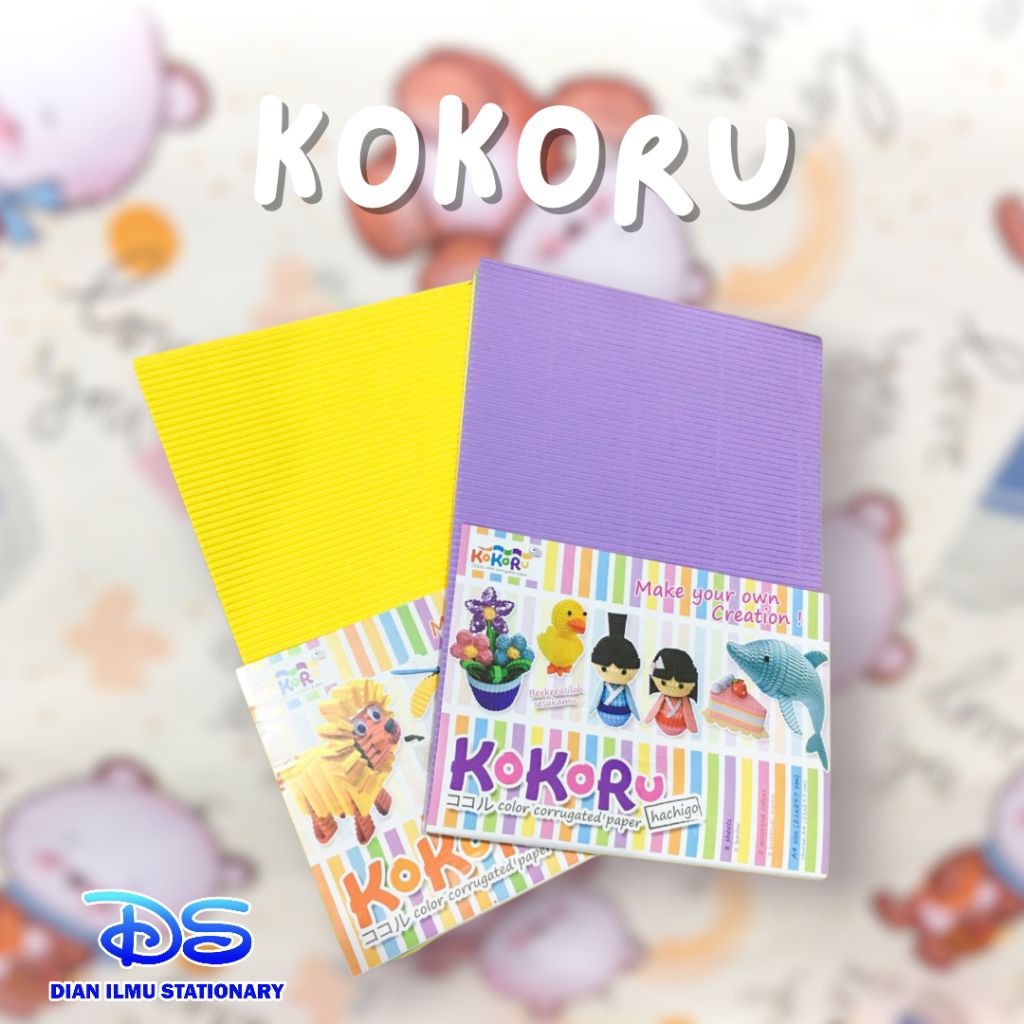 Jual Kertas Kokoru Colour Corrugated Paper A4 8 Lembar 8 Warna Ukuran ...