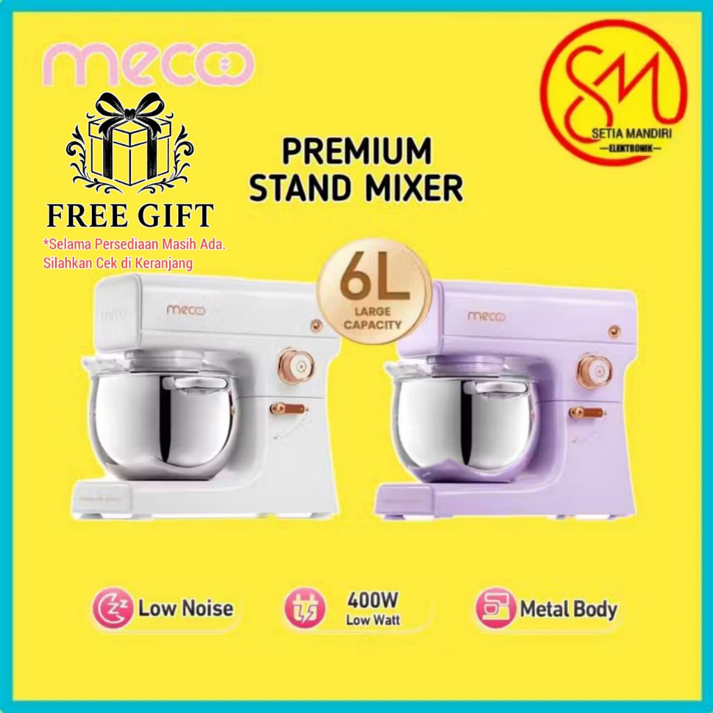 Jual MECOO Aesthetic Premium Stand Mixer 6 Liter Smart LED Silent Motor ...
