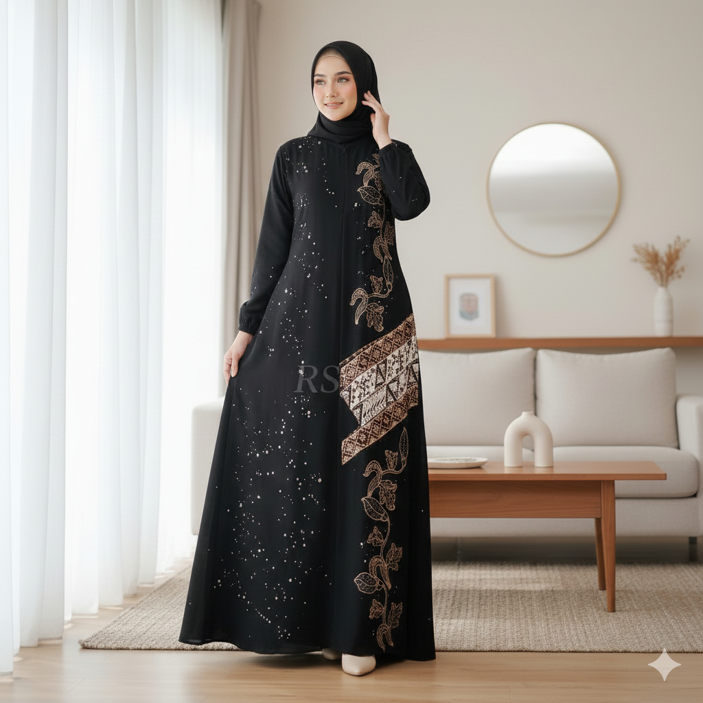 Jual Baju Gamis Aurora Wanita Batik Cap Pekalongan Rayon Twill Ibu ...