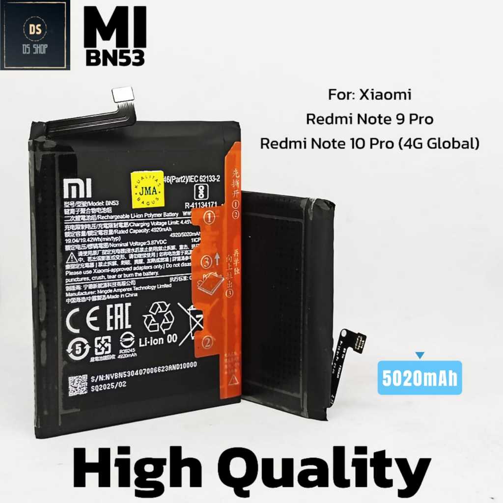 Jual Baterai Xiaomi Redmi Note 9 Pro BN 53 BN53 Original 100% Batrai HP ...
