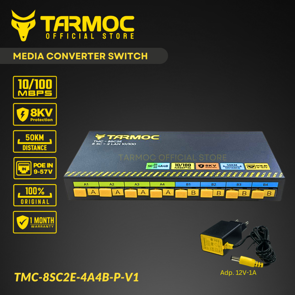 Jual Tarmoc TMC-8SC2E-4A4B-P-V1 | Media Converter Switch 8 FO 2 LAN 10 ...