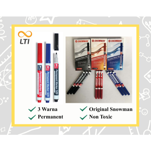 Jual [ PCS ] Spidol Permanent Marker Snowman G 520 Spidol Permanen ...