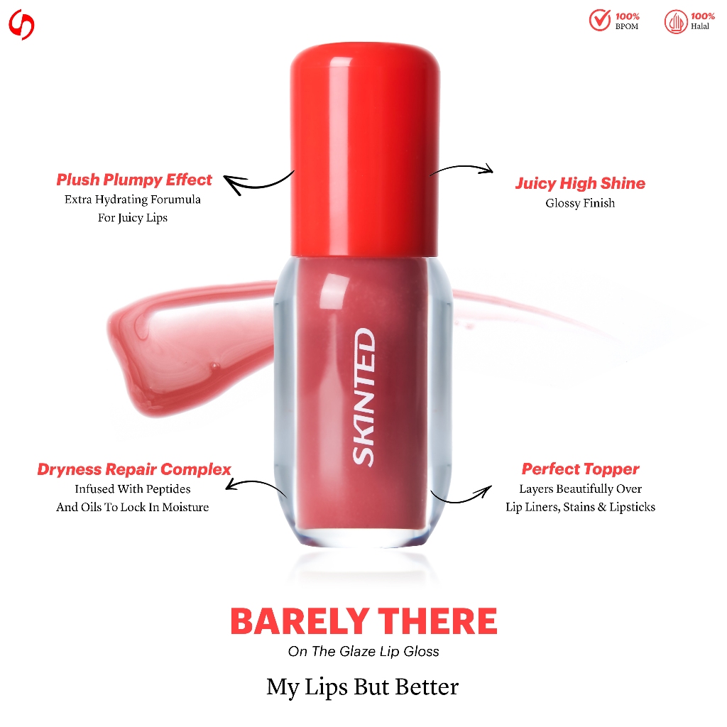 Jual SKINTED - Barely There - On The Glaze Lip Gloss | Shopee Indonesia