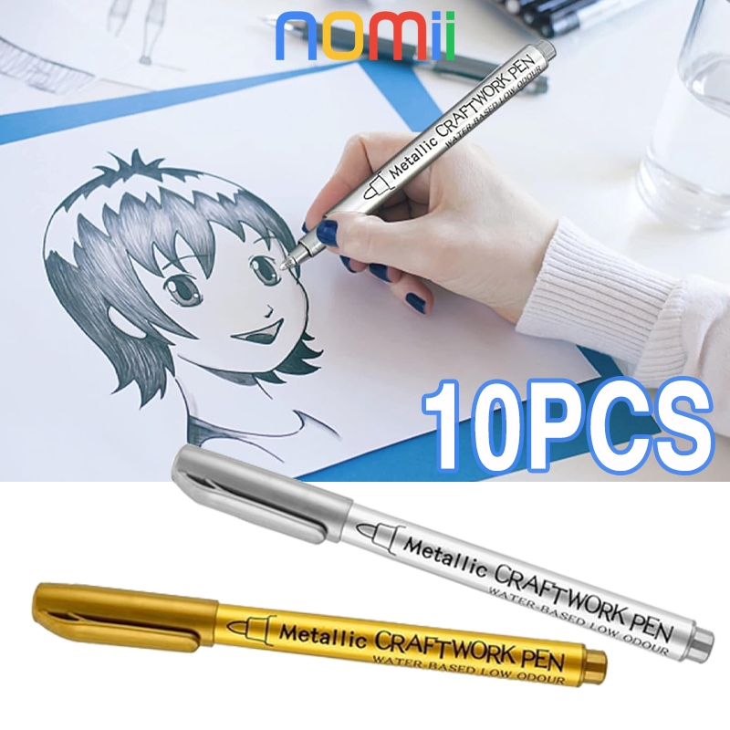 Jual Spidol Gold Silver Emas Perak10pcs / Paint Marker Metalik Grafir ...