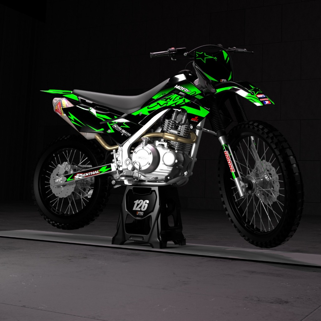 Jual Decals KLX 140RF Warna Hitam Hijau Design Garang Bisa Custom ...