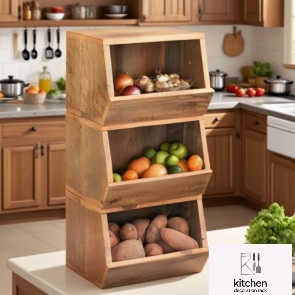 Jual Rak Sayur Buah 3 Tingkat Kayu Serbaguna – Tempat Penyimpanan Dapur ...