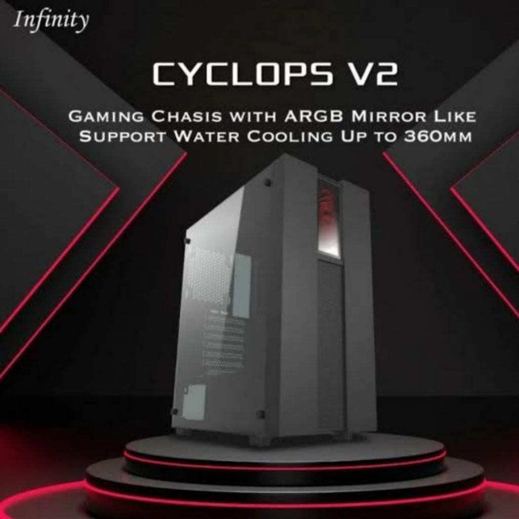 Jual Infinity CYCLOPS V2 ATX Gaming Case dengan ARGB Mirror Like ...