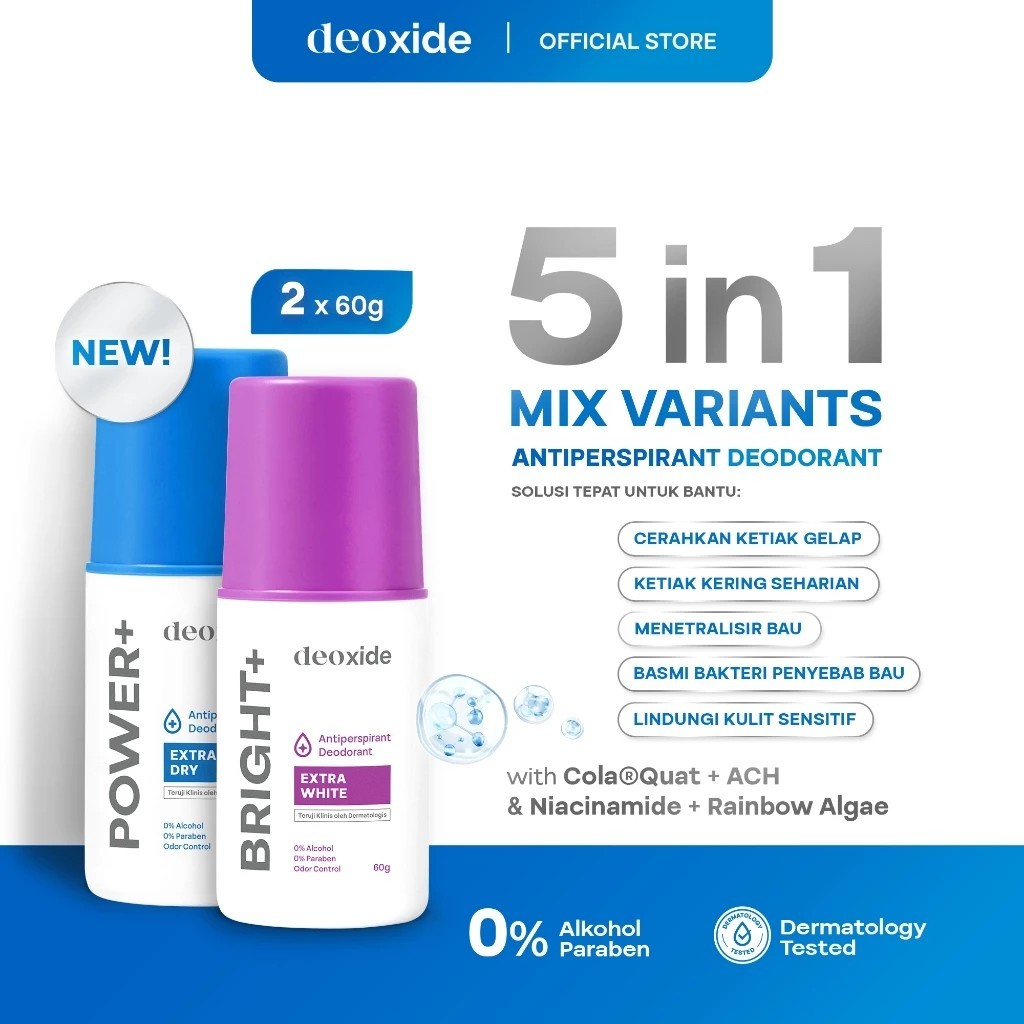 Jual DEOXIDE Antiperspirant Deodorant Roll On Power+ For Hyperhidrosis ...