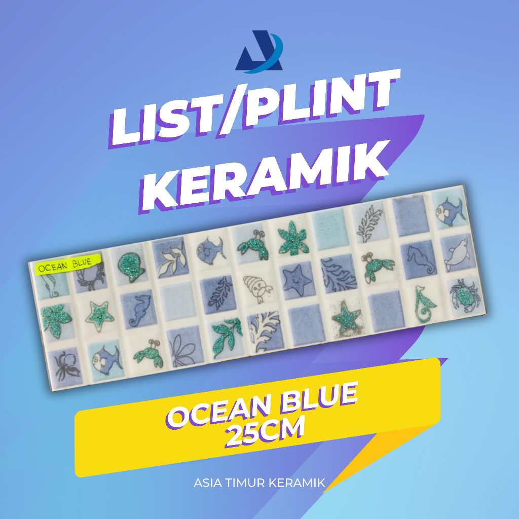 Jual List/Plint Keramik 25cm OCEAN BLUE | Shopee Indonesia