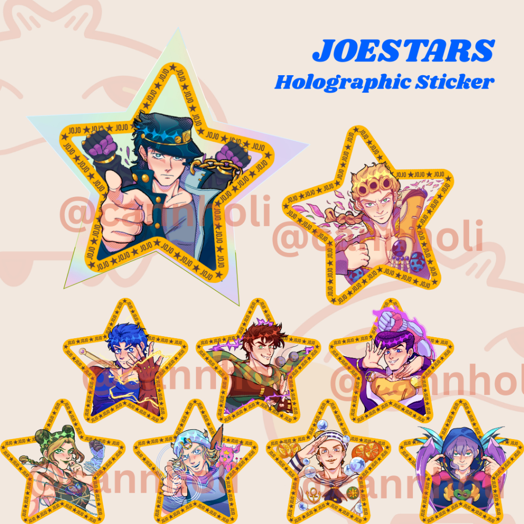 Jual JJBA JoJo's Bizarre Adventure SATUAN Joestars Holo Vinyl Sticker ...