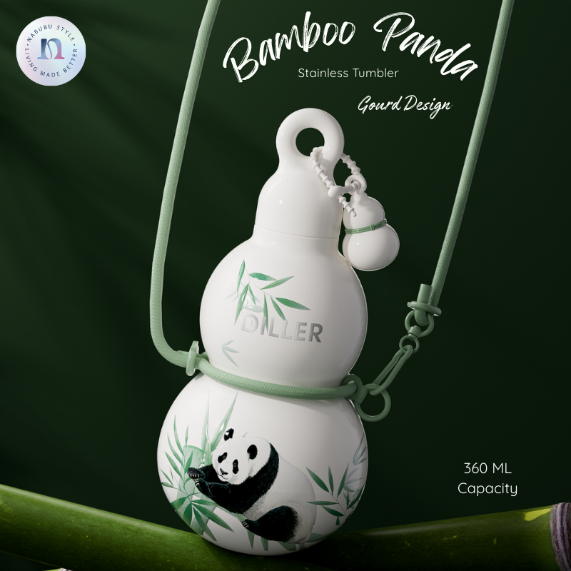 Jual [NABUBU] Botol Minum Bamboo Panda Gourd Design 360ml Tumbler ...