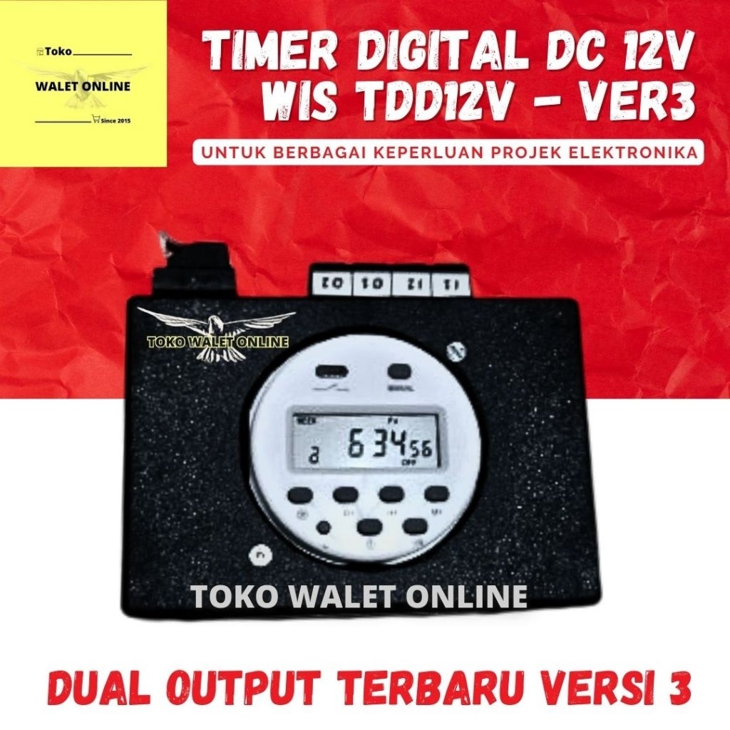 Jual TIMER DC 12V 10A 2 CHANNEL DUAL OUTPUT DIGITAL PROGRAMABLE TIME ...