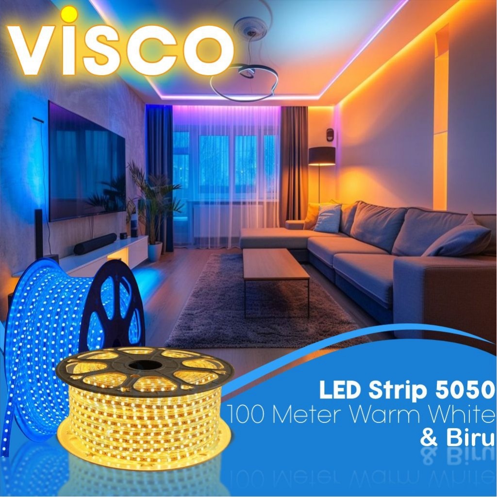 Jual LED Strip Roll Gel 5050 SMD Visco 100 Meter Warm White / Biru ...