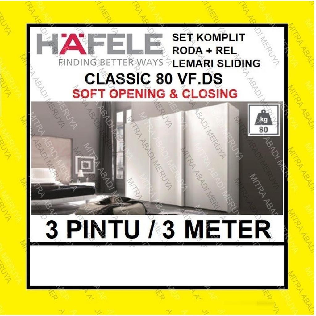 Jual Hafele Classic 80 VF DS 3 Pintu 3M Rel Sliding Lemari Wardrobe ...