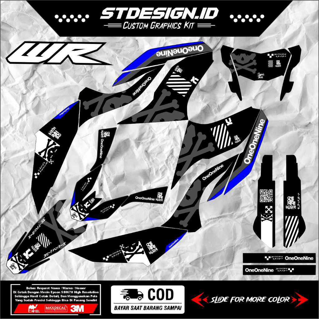 Jual DECAL WR 155 FULL BODY MOTIF ONE ONE NINE KSR SIMPEL MINIMALIS ...