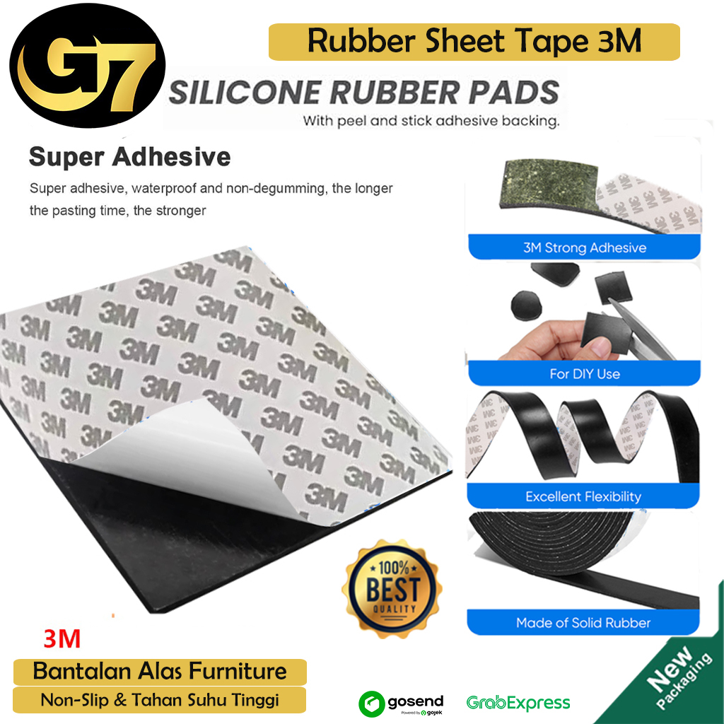 Jual Karet Silikon Perekat 3M Hitam Rubber Sheet Hitam Alas Bantalan ...
