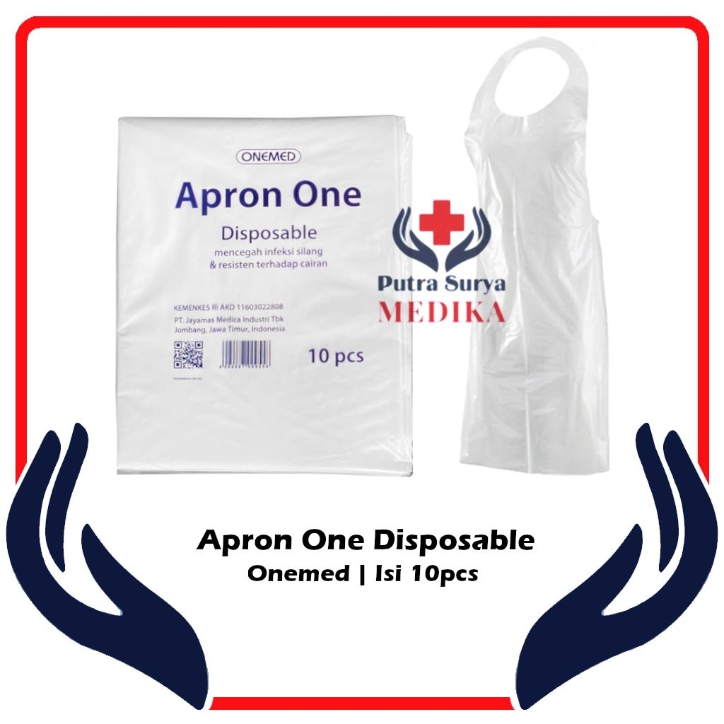 Jual Apron Plastik Medis OneMed Pack isi 10 Pcs Celemek Plastik Tebal ...