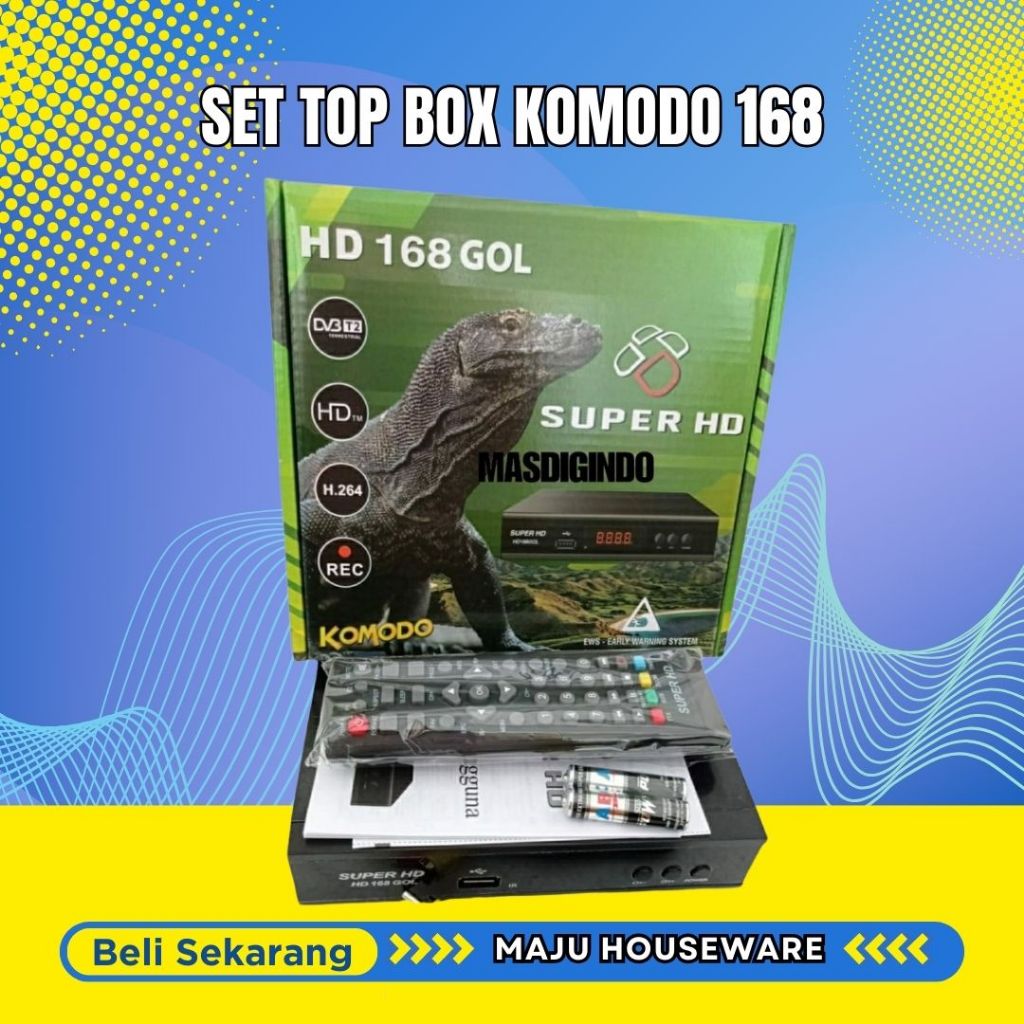 Jual STB Super HD Komodo SET TOP BOX DVB T2 Super Komodo HD 168 UHF TV ...
