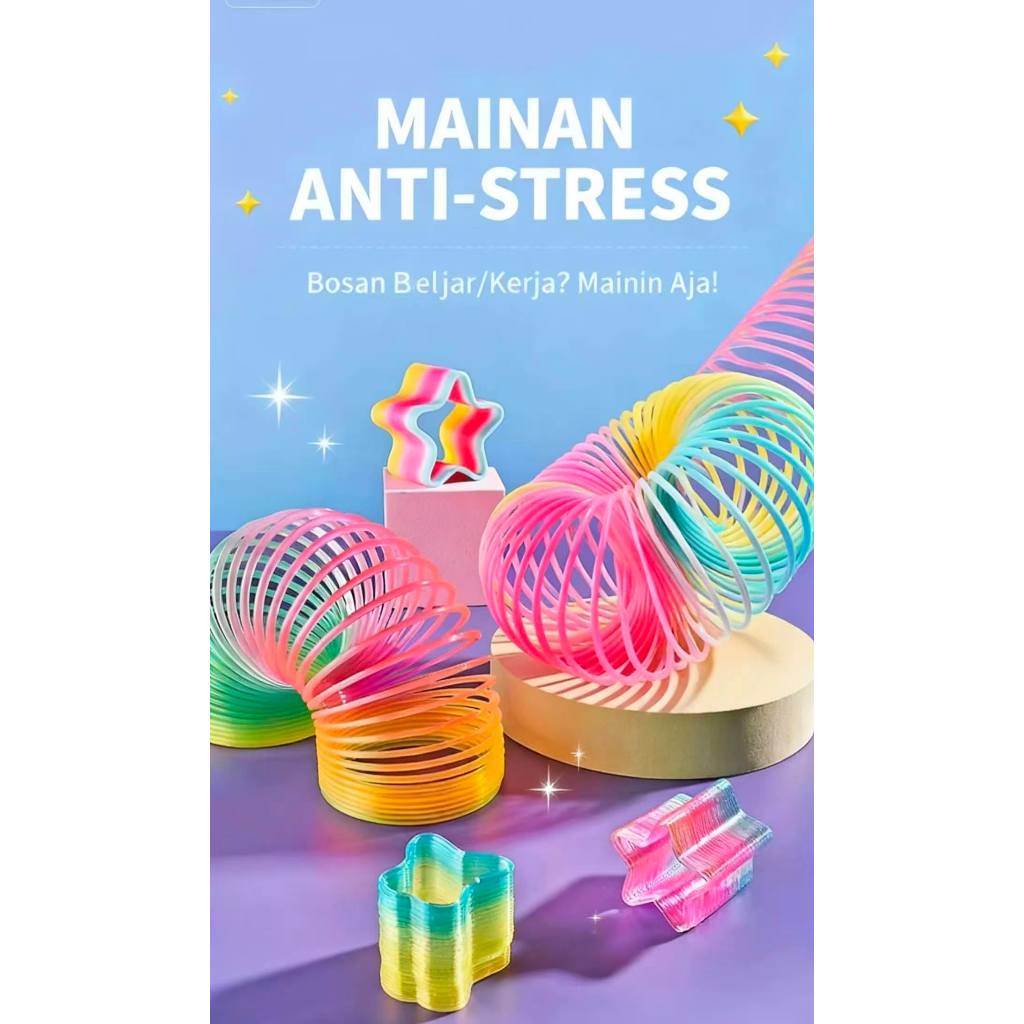 Jual LuckyMart Mainan Anti Stress Rainbow Slinky Spiral Pelangi Anak ...