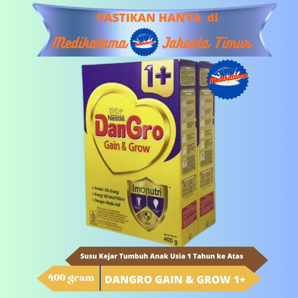 Jual Dangro Gain & Grow 1+ Susu Tumbuh Kejar Anak Usia 1+ (400 gram ...