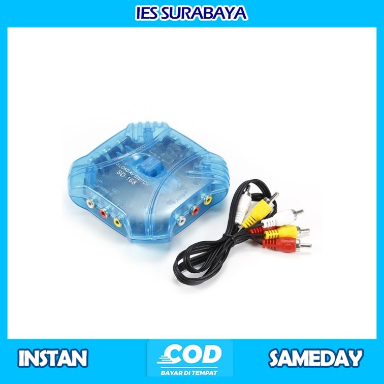 Jual New Audio Video AV Switcher Switch 3 Input 1 Output New Model 3in1 ...