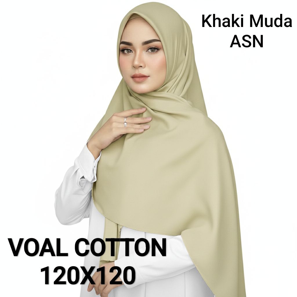 Jual Jilbab Segi Empat ASN PNS Laser Cut Hijab Persegi Mustard Khaki Muda Dinas Keki Pemda Scarf ...