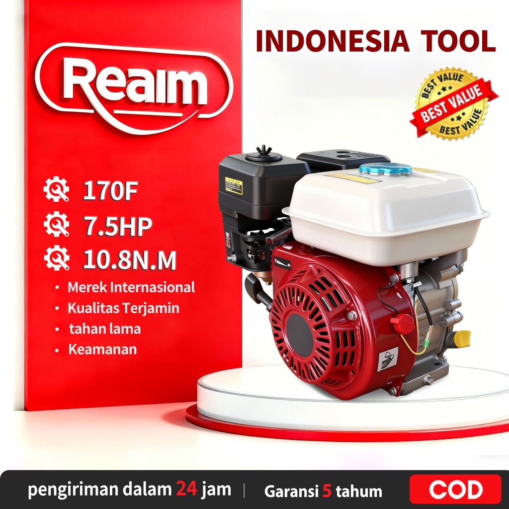 Jual REAIM MESIN BENSIN PORTABLE RE AIM 9.5HP 4-TAK - Mesin Penggerak ...