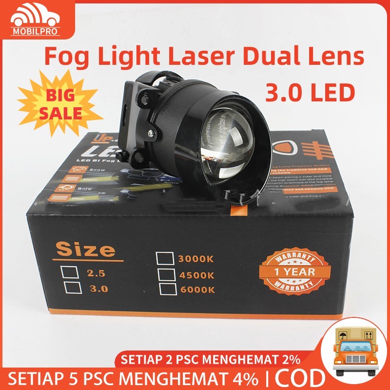 Jual 1PSC 3 INCH LED fog light laser dual lens modification laser far ...