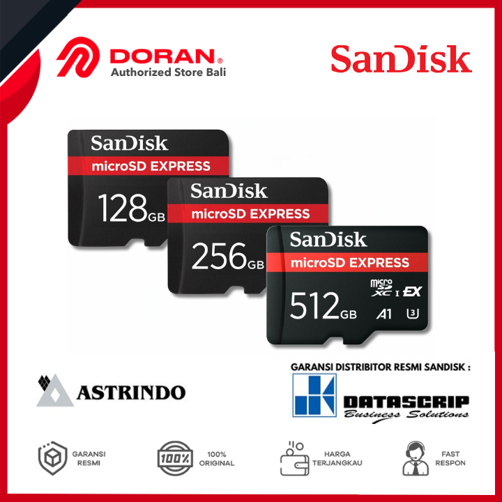 Jual SanDisk microSDXC Express Card 128GB 256GB 512GB A1 U3 (Up to ...