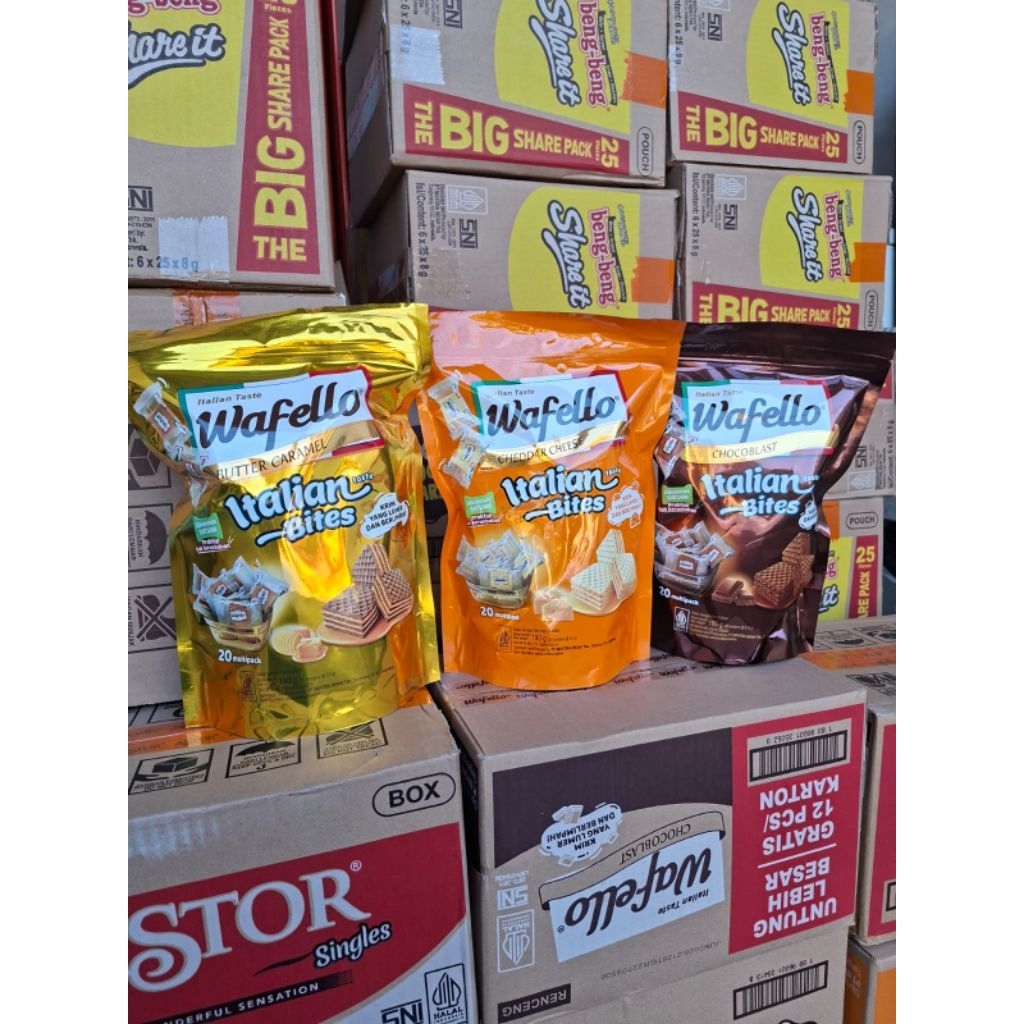 Jual Wafello Wafer Italia Pouch berat 195gr | Shopee Indonesia