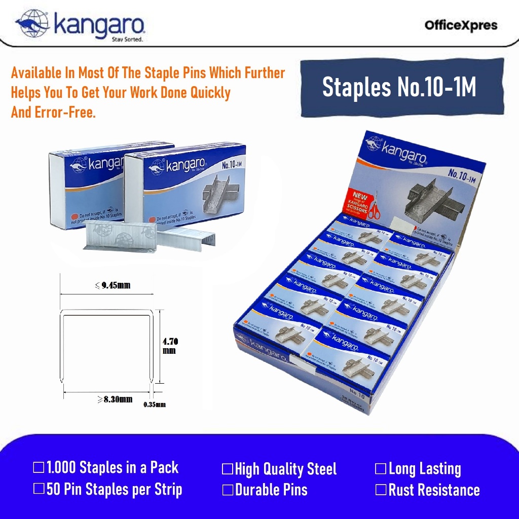 Jual Isi Stapler Kecil / Staples Kecil No 10 Kangaro / Necis No.10 ...