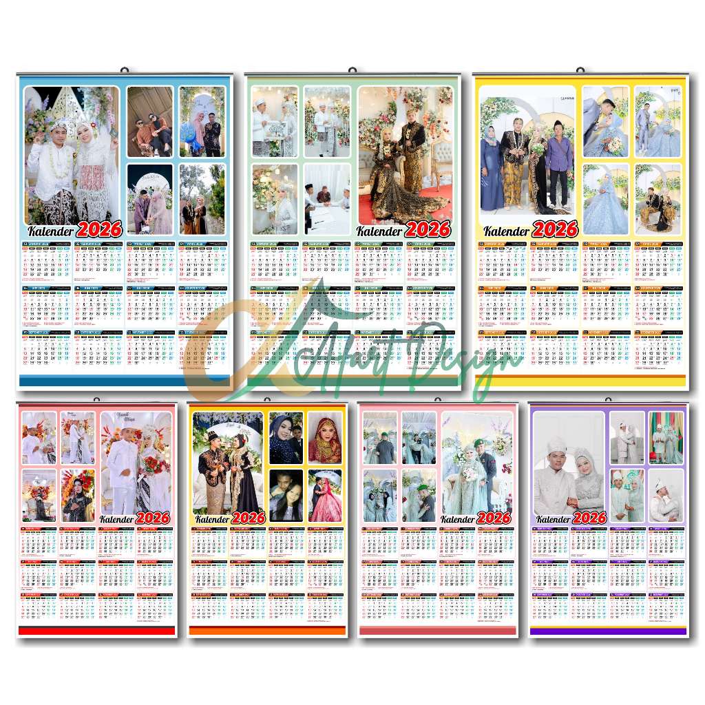 Jual Kalender Keluarga Custom Warna Polos 2026 TANPA MINIMAL ORDER ...