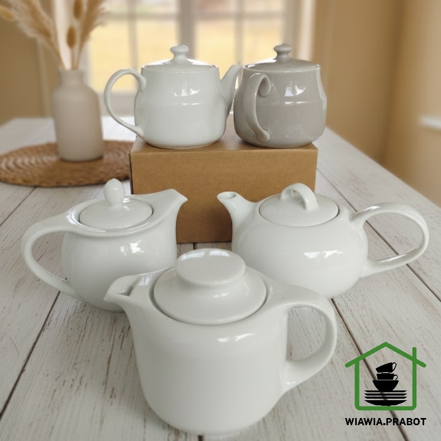 Jual teko keramik porselen kecil 400ml blanc / tea pot horeka / poci ...