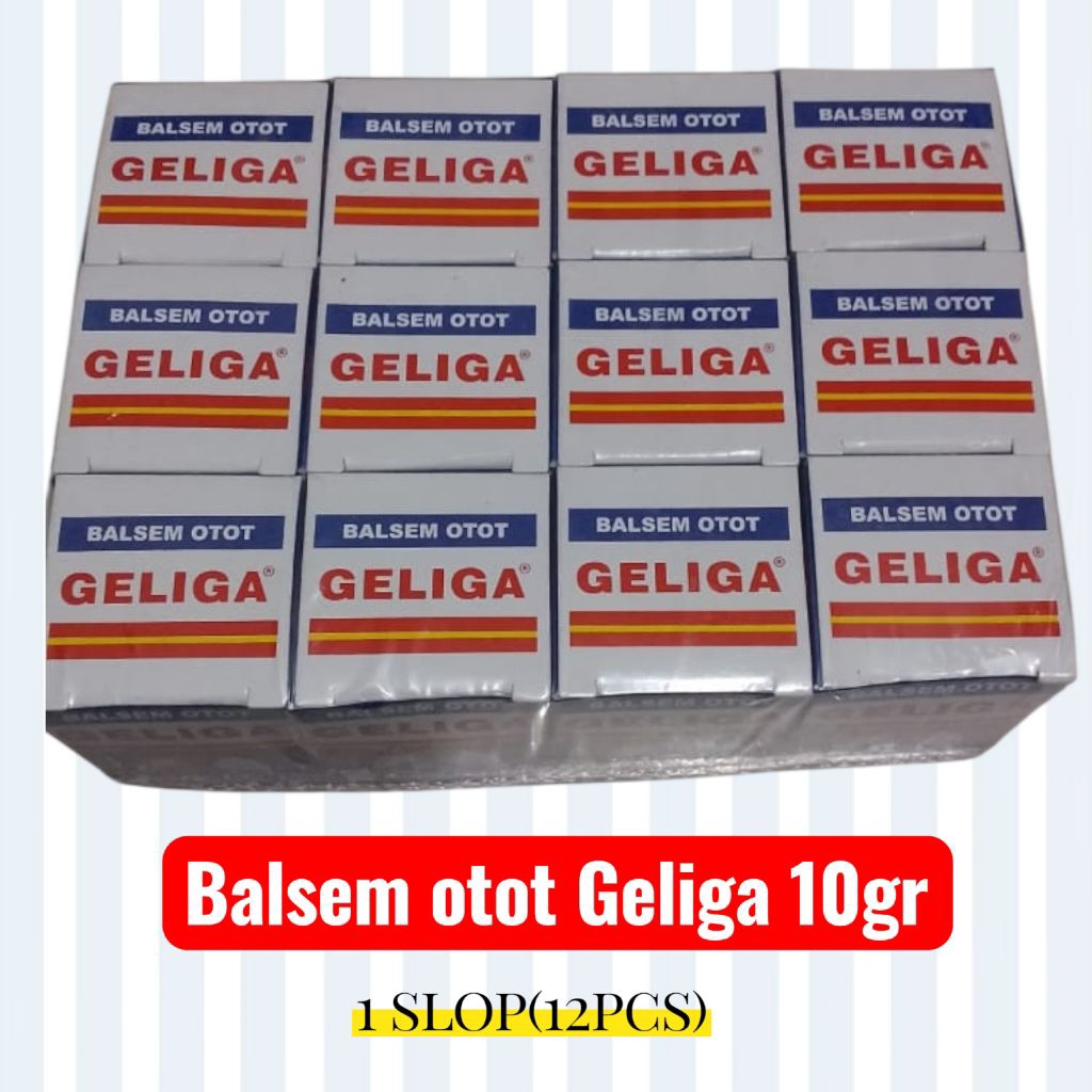 Jual 1slop (12 pcs)balsem otot Geliga 10 g | Shopee Indonesia
