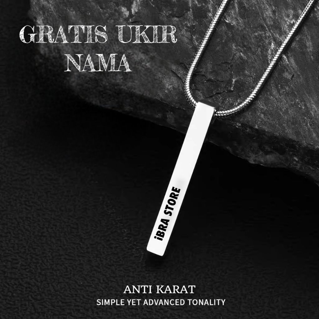 Jual KALUNG TITANIUM LIONTIN GRATIS UKIR NAMA PRIA WANITA ANTI KARAT ...