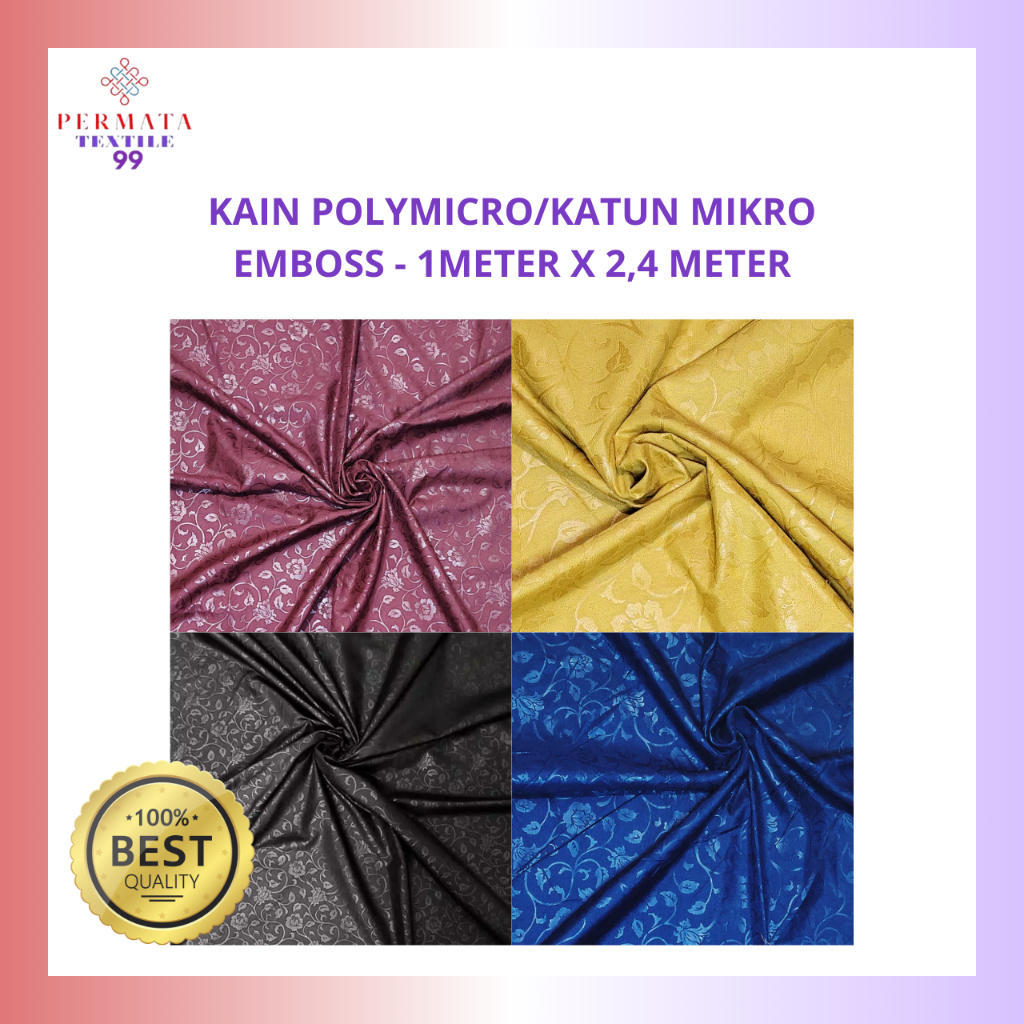 Jual Kain Polymicro/Katun Mikro EMBOSS 1meter x 2,4 meter | Shopee ...