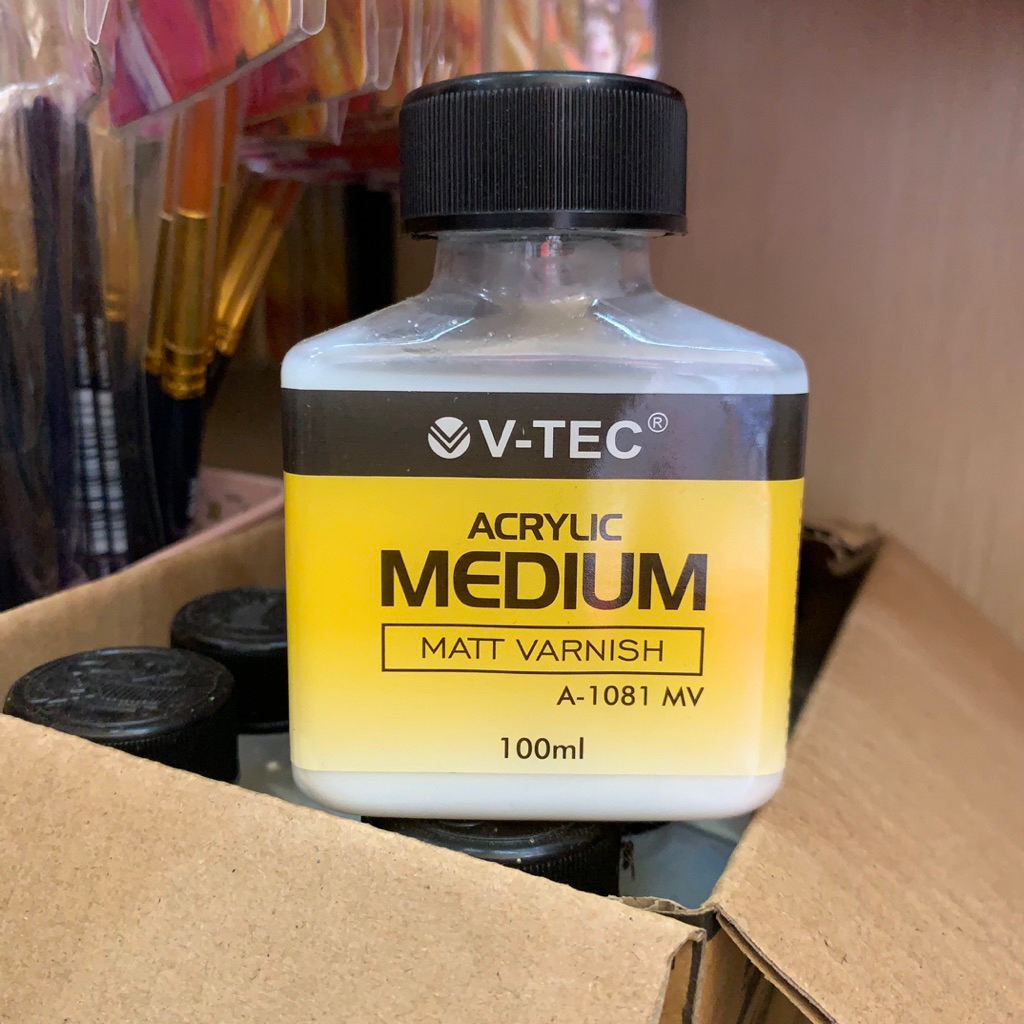 Jual acrylic medium matte varnish v-tec 100ml- doff matte pernis lukis ...