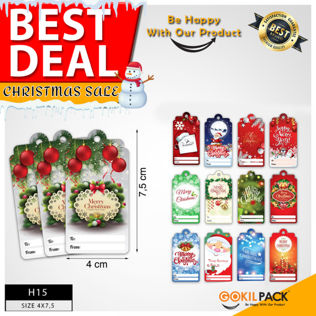 Jual Hang Tag – Hang Tag Motif Merry Christimas 7,5x5 | H15 | Shopee ...