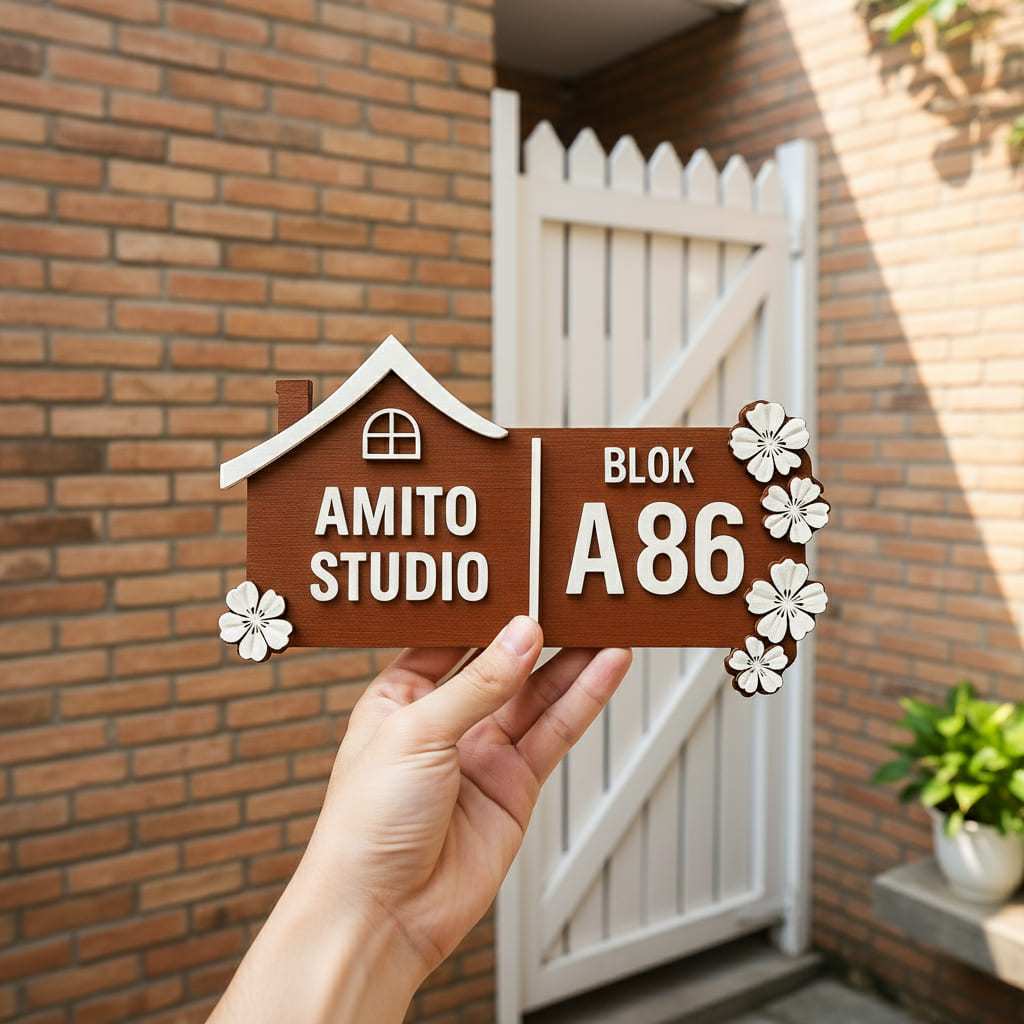 Jual NOMOR RUMAH KAYU UKIR CUSTOM Nama & Blok/Papan Plakat Alamat Rumah ...