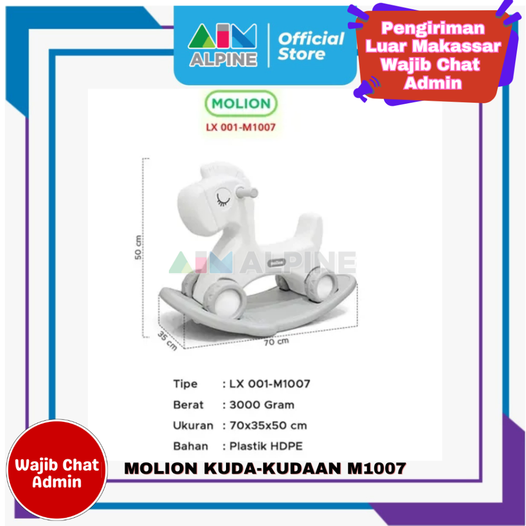 Jual MOLION KUDA-KUDAAN ANAK M1007 WARNA PUTIH | BISA INSTANT MAKASSAR ...