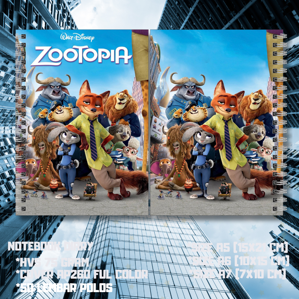 Jual Notebook Zootopia/Note Book Custum/Buku Catatan | Shopee Indonesia