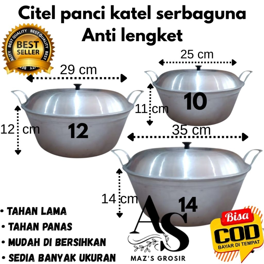 Jual citel panci katel serbaguna ukuran no 14 tebal & kuat | Shopee ...