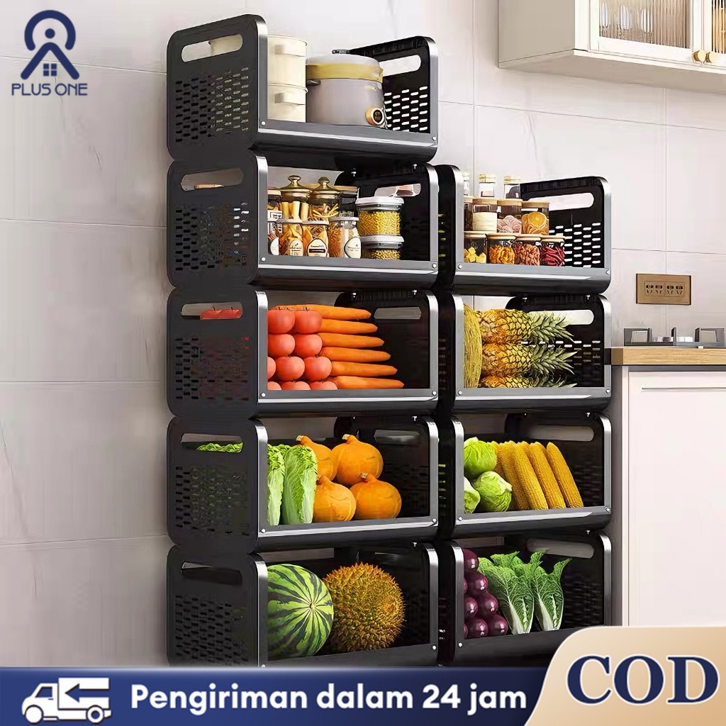 Jual Rak Troli Dengan Roda Rak Penyimpanan Sayuran Multi-lapis Rak ...
