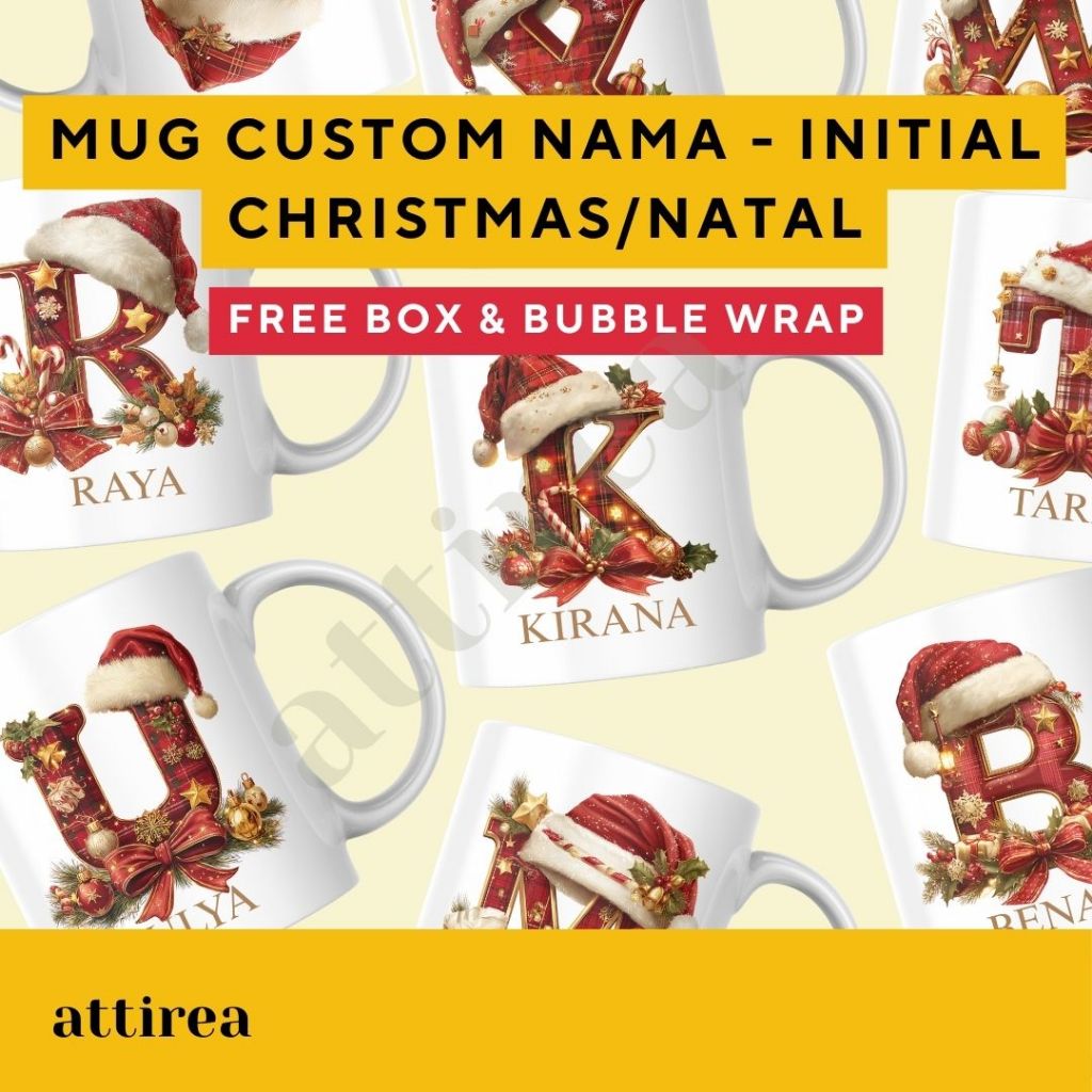 Jual Mug Custom Inisial Nama - Christmas - Natal | Souvenir Kado Hadiah ...