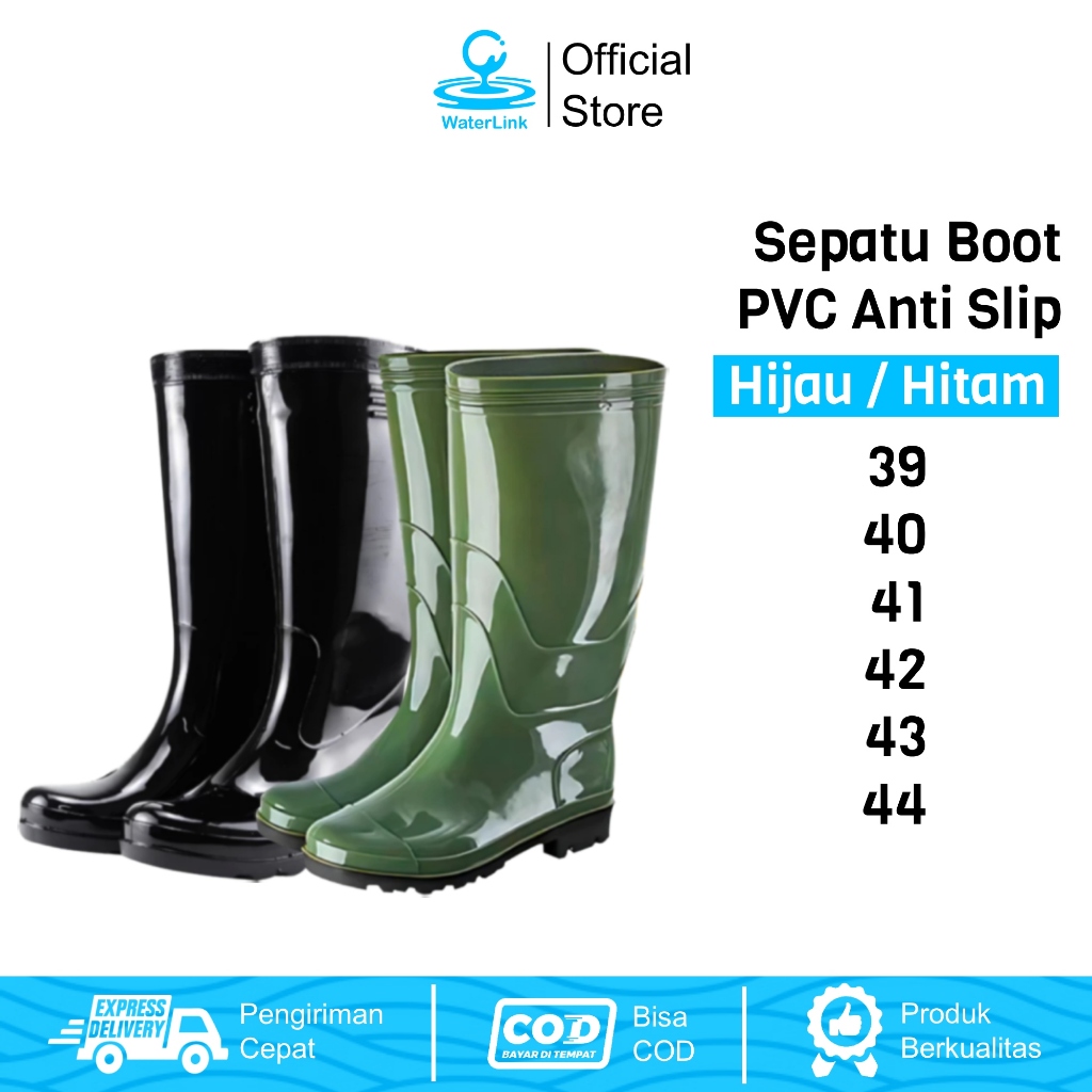 Jual WATERLINK Sepatu Boot Panjang Pria Wanita Sepatu Boots PVC Karet ...