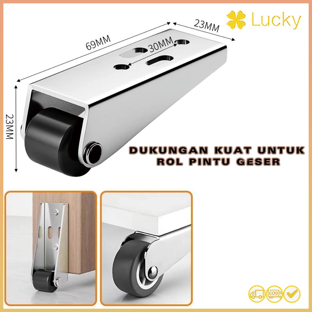 Jual 8/4PCS Meja lipat baru 1 inci nilon roda hitam kecil roda katrol ...